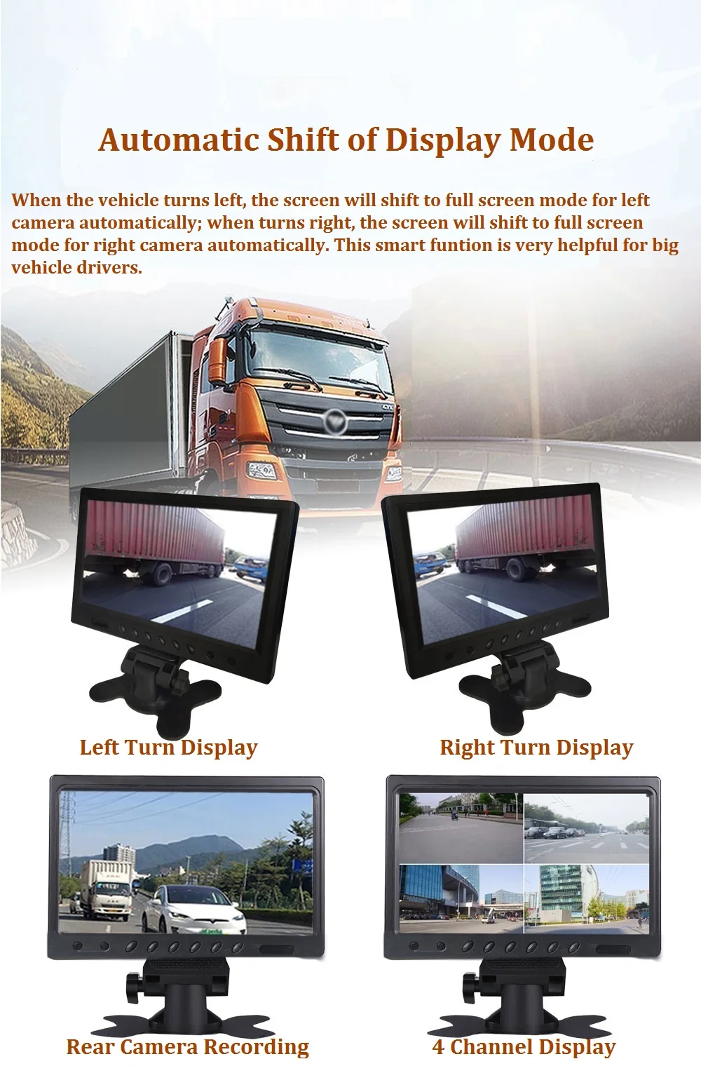 Ahd 360 Degree 4 Cameras Truck Dvr Camera System - Buy Dvr Truck Camera ...