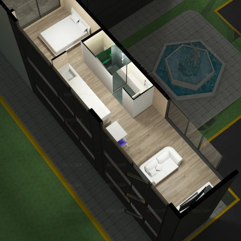 Customized 3 Storey Modern Luxury Container Studio Apartment