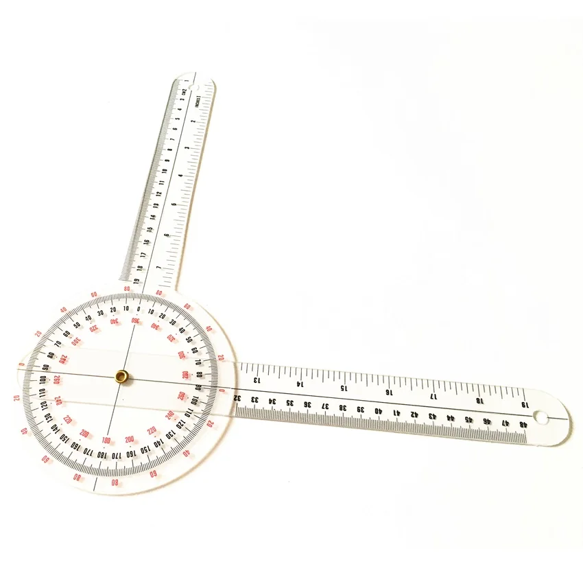 First Aid Plastic 12" Goniometer - 360 Degree PVC Limb Angle ...