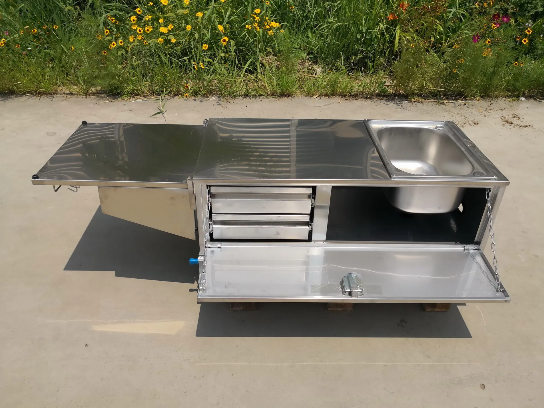 Stainless Steel Caravan Slide Out Kitchen Sink Bench Camper Trailer ...