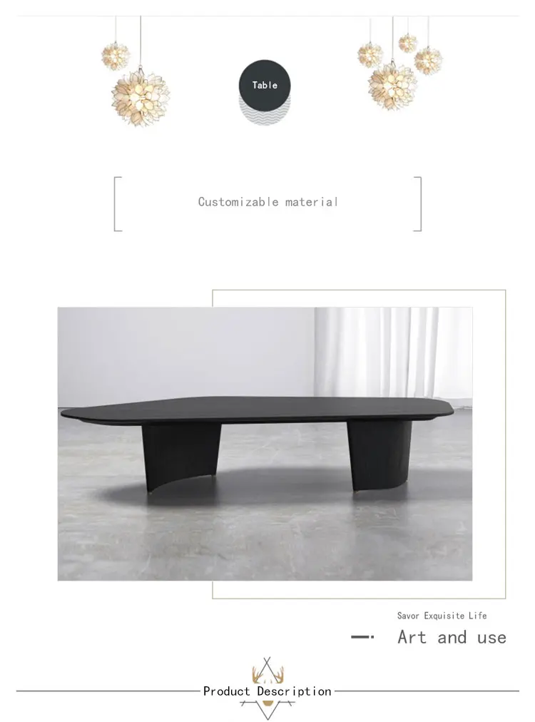 Modern Irregular Shape White Marble Top Coffee Table