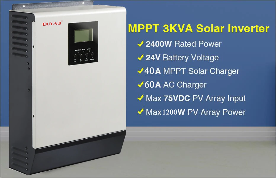 3000watt Inverter Pure Sine Wave Built-in 24V 40A MPPT Solar Charge ...
