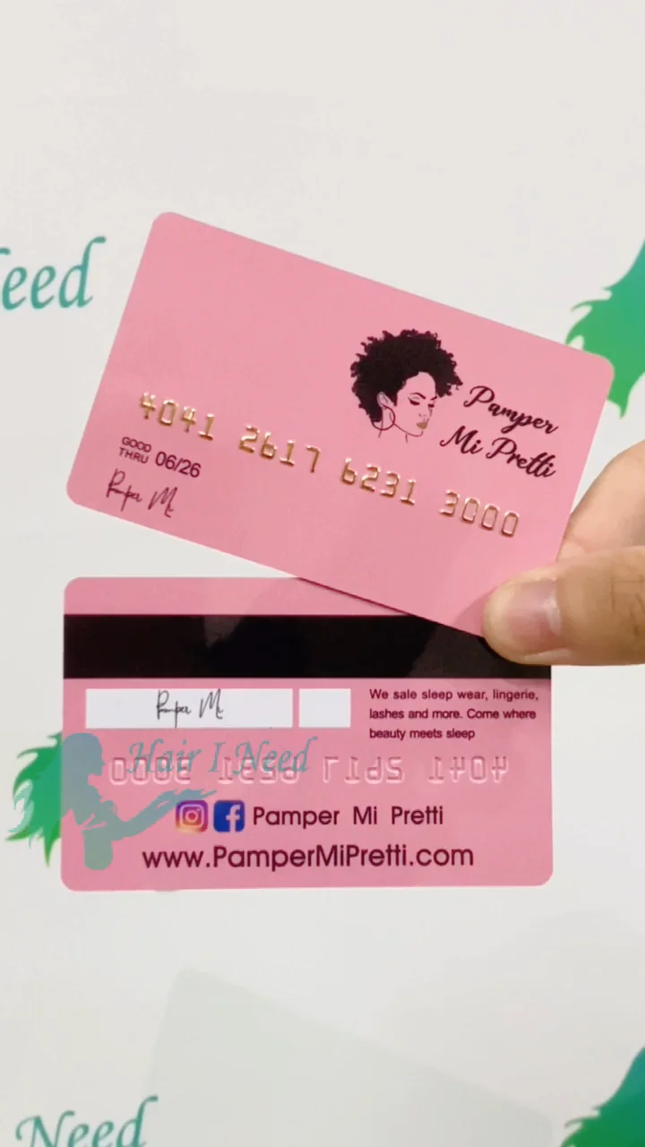 Custom Credit Card Size Business Card with Embossed Number Overlay for ...