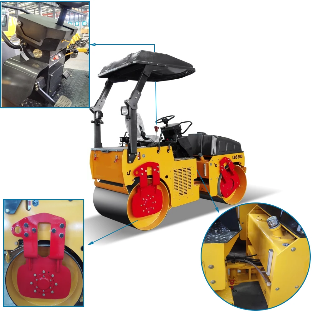 3t Mini Double Drum Vibratory Roller - Buy 3t Dobule Drum Roller,Mini ...