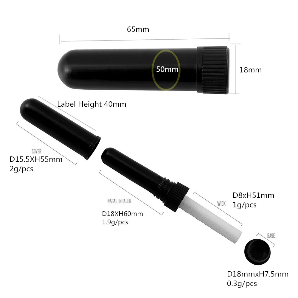 Stock Plastic Nasal Inhaler Tube Packaging Custom Printing Pp Diy White ...