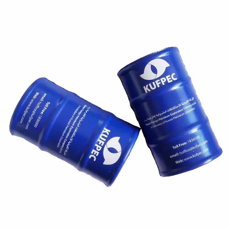 Custom Logo Barrel Shape Pu Stress Ball Oil Drum Antistress Toy - Buy ...