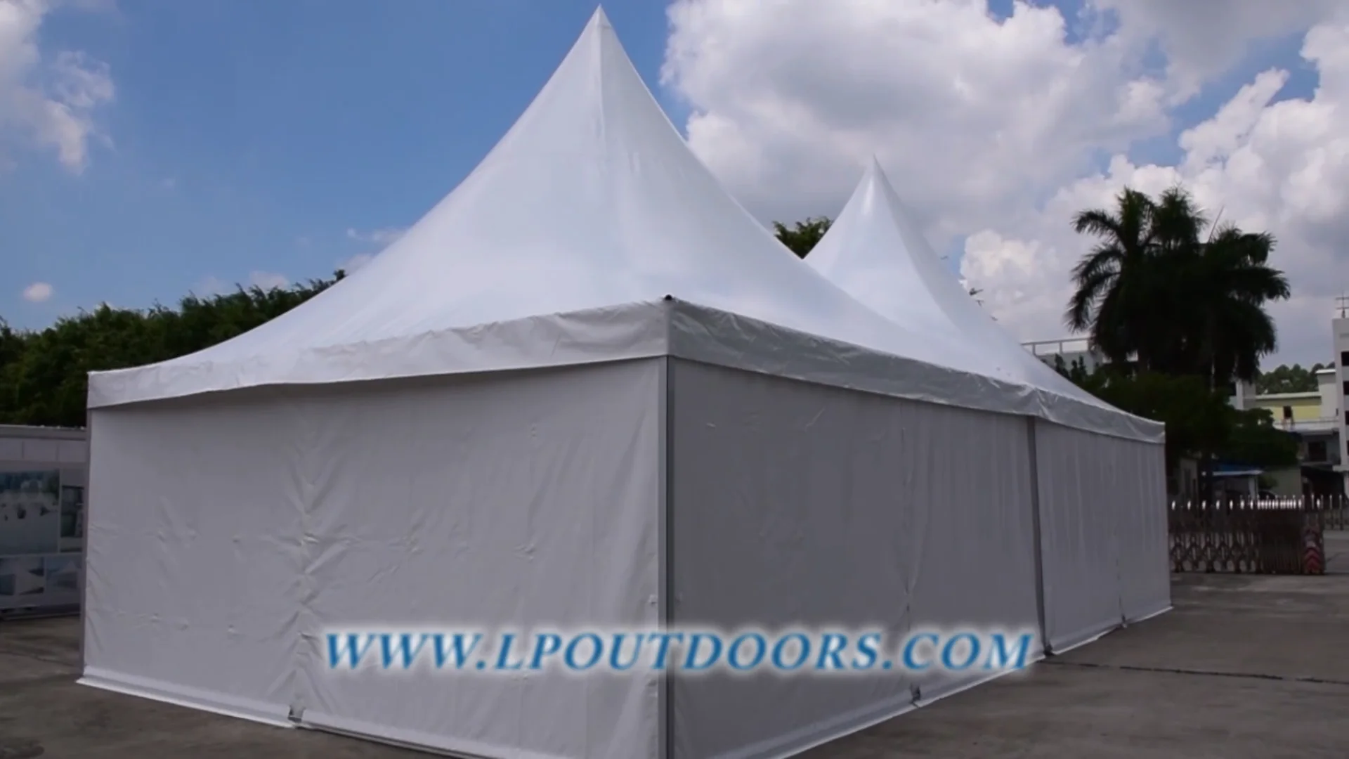 6x6m Outdoor Aluminum Marquee Gazebo Canopy Tent White Pagoda Tent For ...