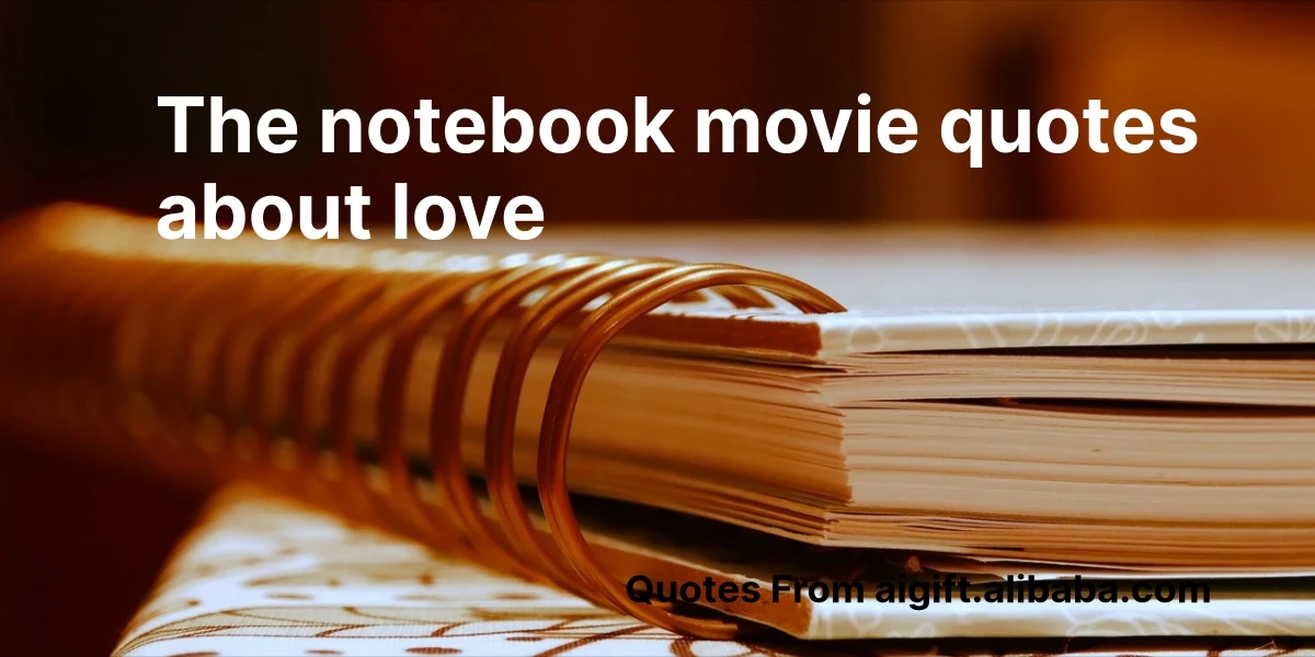 The Notebook Movie Quotes About Love