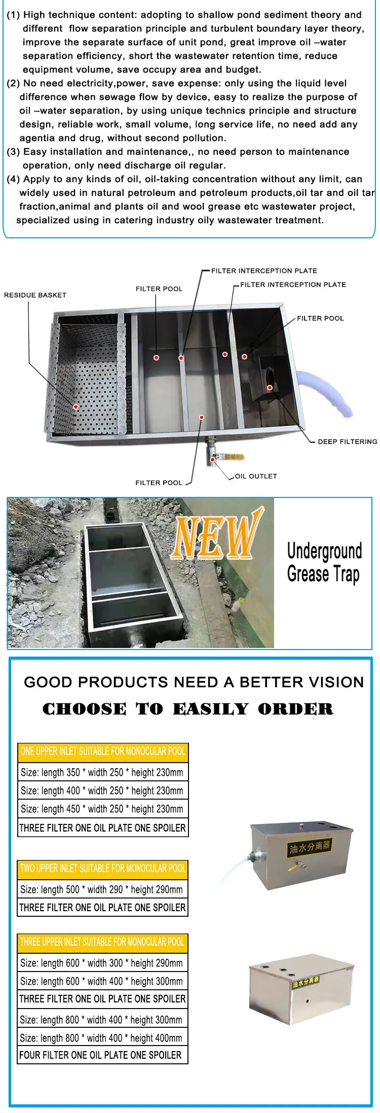 Factory Price Oil Skimmer And Grease Trap Gas Water Three Phase ...