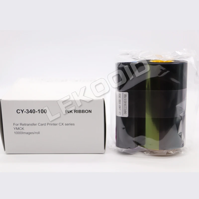 Original JVC Card Printer CY-340-100D YMCK Ribbon & CY-3RA-100 ...