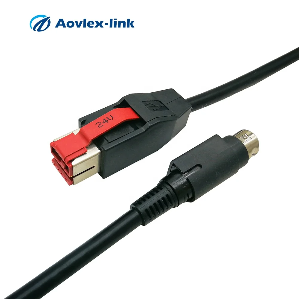 2 Meter 24v Powered Usb To Hosiden 3pin Power Din Cable For Pos System ...