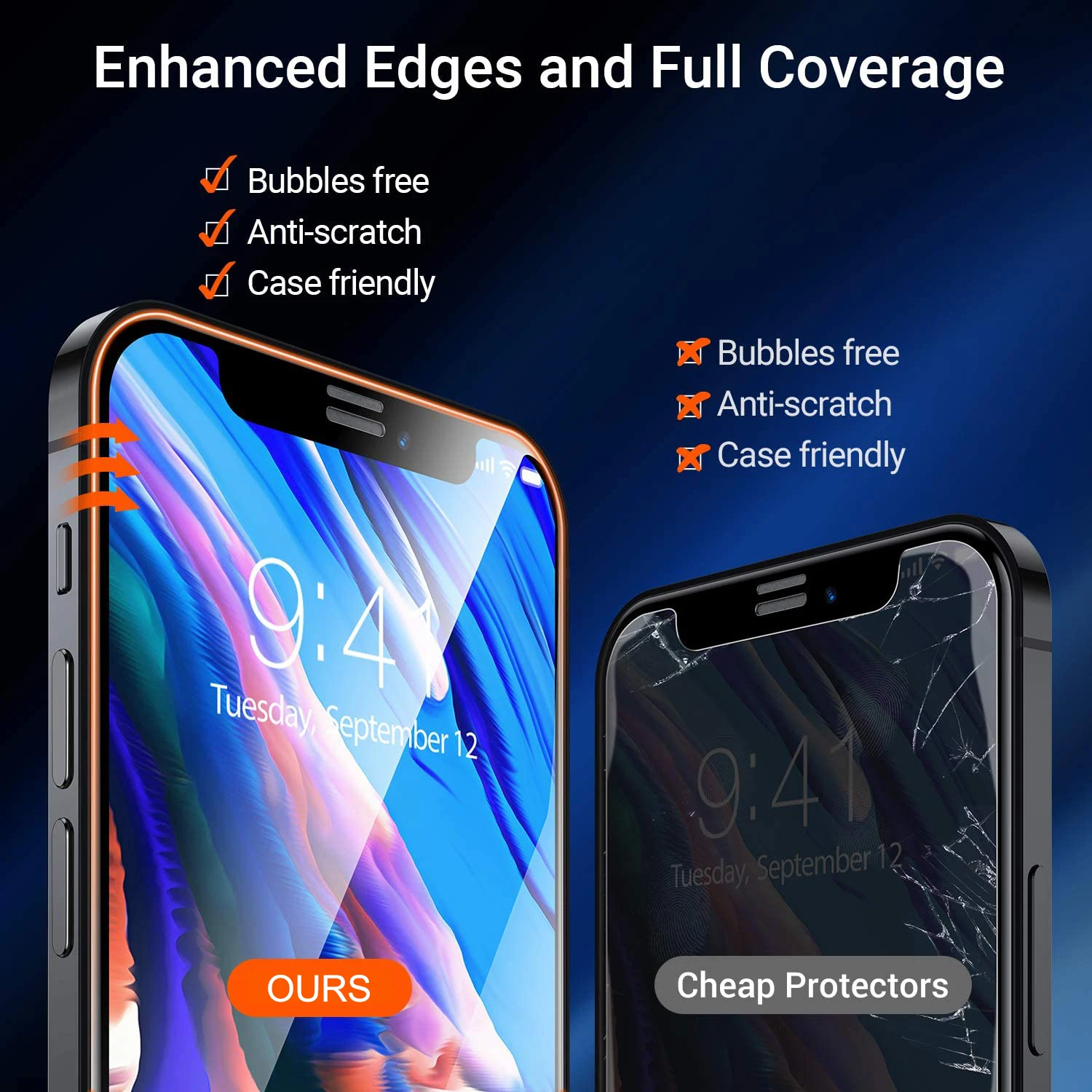 For Iphone 12 Pro Max Screen Protector 2.5d 9h Tempered Glass Ip 11 ...