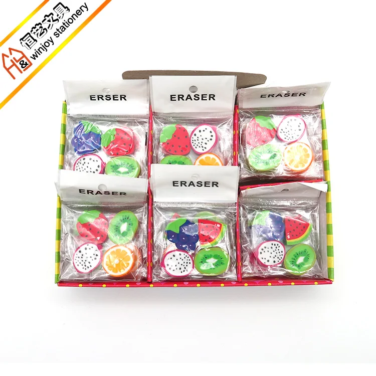 Color Custom Eraser Watermelon Grape Strawberry Dragon Fruit Orange ...