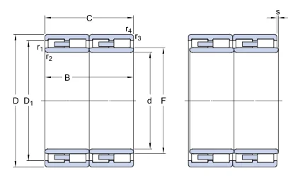 Four-row Cylindrical Roller Bearing Bc4-8022/ha1 Bearing For Rolling ...