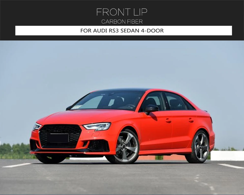 Carbon Fiber RS3 Facelift Front Lip for Audi RS3 Sedan 4-Door 2017-2019 ...