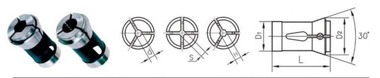 DIN6343 Collet Chuck DIN6343 Clamping Collet 163E/173E/185E Round Type ...