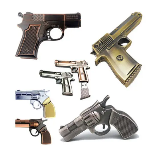 Metal Copper Gun Shape USB Flash Drive Pistol Pen Drive 2.0 8GB 16GB ...