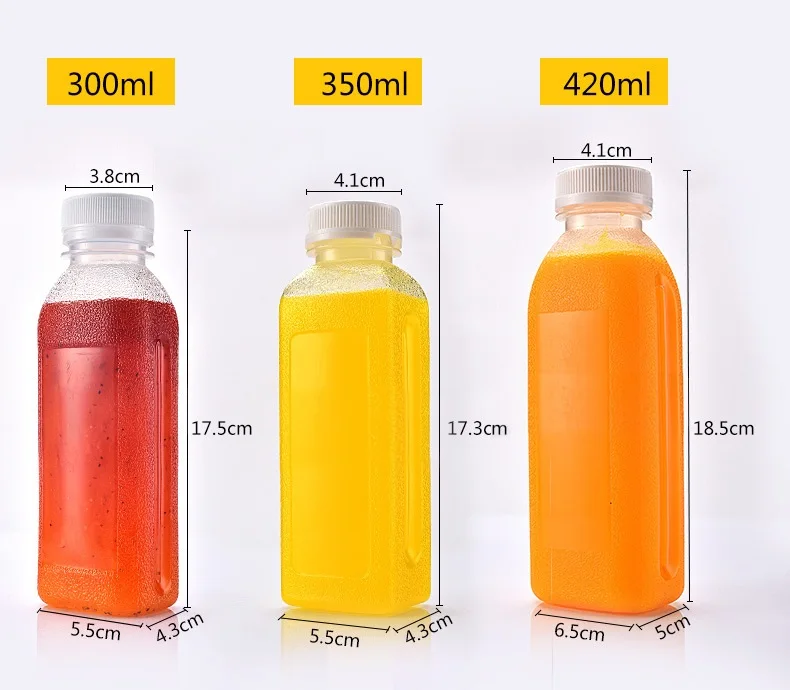 Disposable Hign-end Pet Plastic 350ml Juice Bottle With Screw Cap - Buy ...
