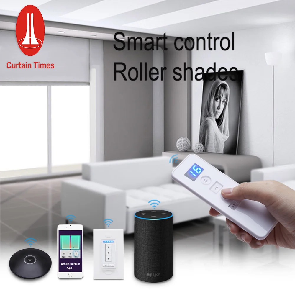 Wifi App Smart Control Motorized Automatic Roller Blinds For Home - Buy ...