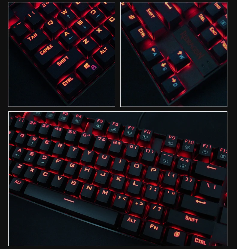 2021 Redragon K552 Keyboard Mechanical Single Color Backlit Design 87 ...