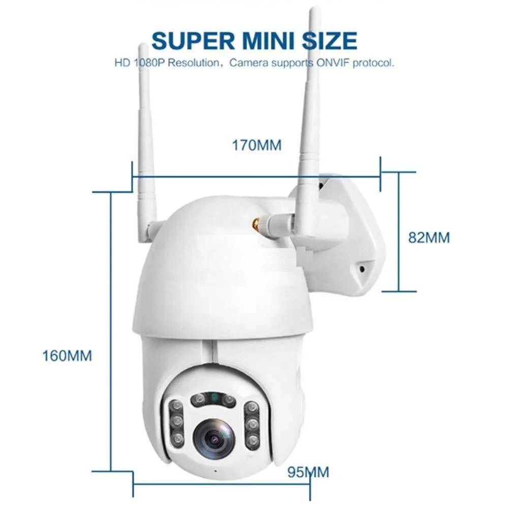 IP Wifi 2MP 1080P Wireless MINI PTZ Speed Dome CCTV IR