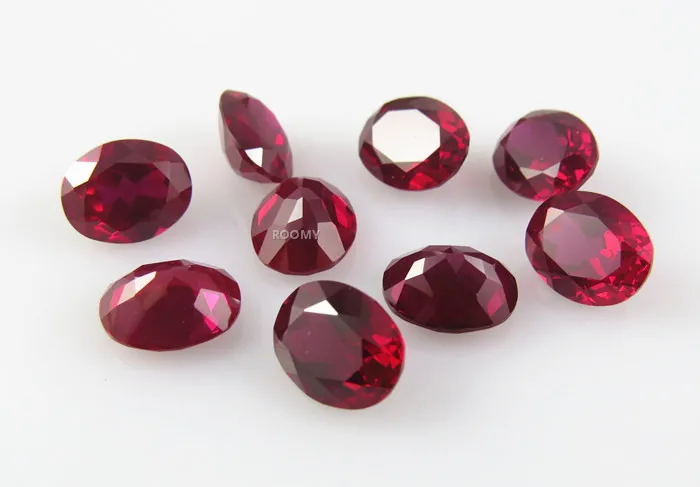 Top Quality 5a Lab Grown Ruby Oval Cut Synthetic Corundum Polished ...