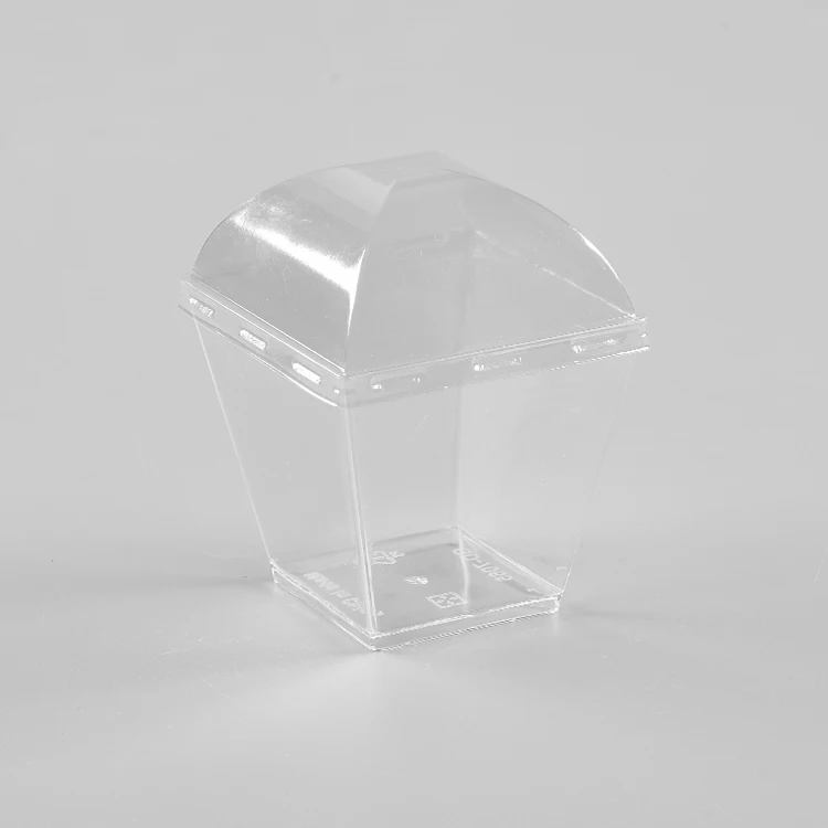 Disposable Custom Logo Clear Square Tiramisu Plastic Container