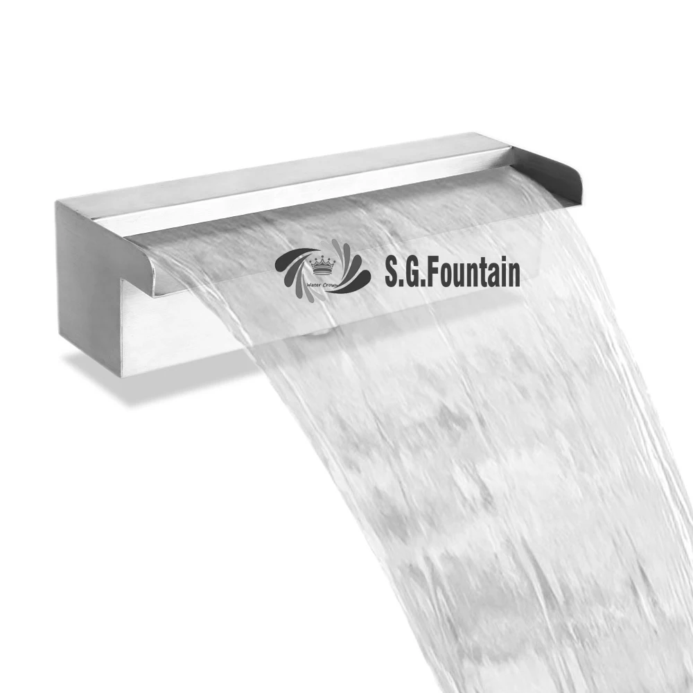 Newest Waterfall Design Stainless Steel Pond Waterfall With Led Strip ...
