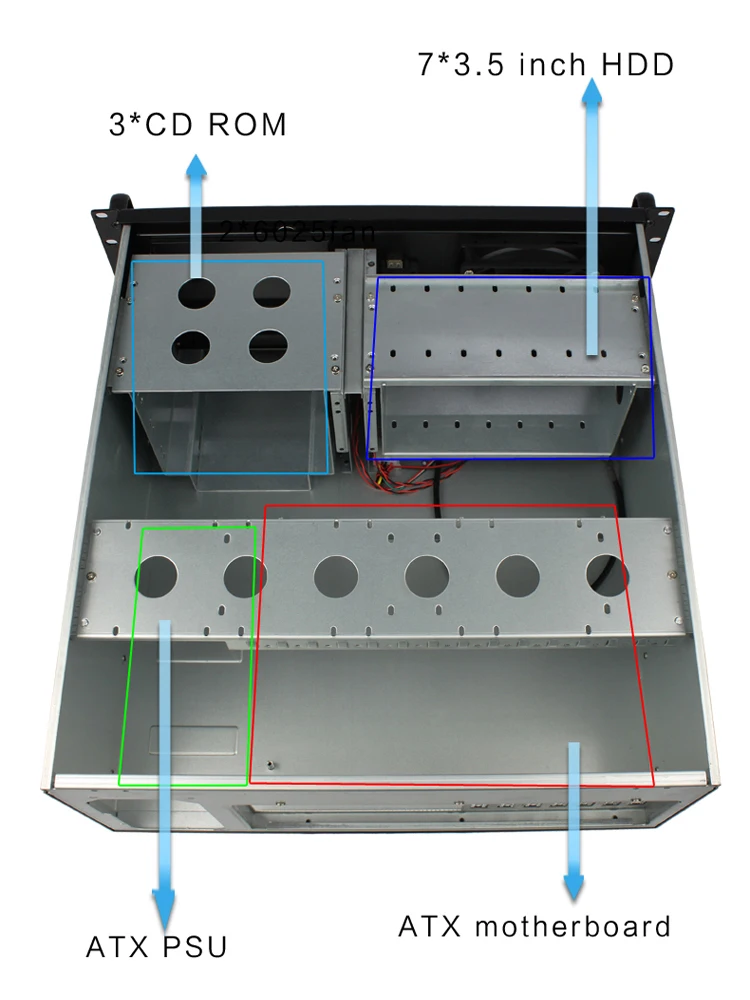 19 Inch Rackmount 4U Server Case with 7 High Slot Support