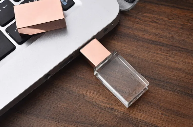 New Custom Free Logo Crystal Usb 2.0 Memory Flash Drive With Gift Box ...