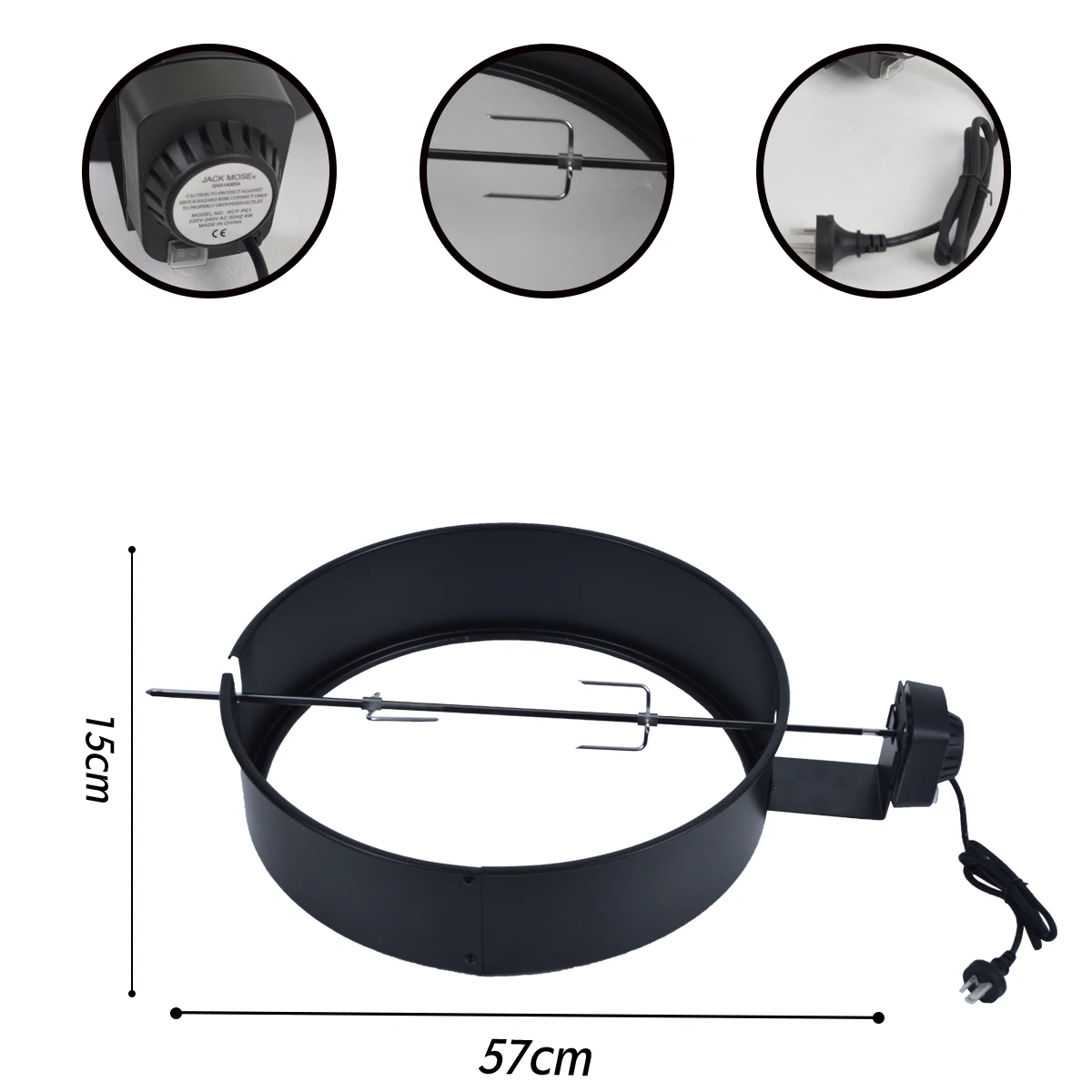 High Heat Resistant Paint Steel Rotisserie Ring Kit For 57cm Kettle ...