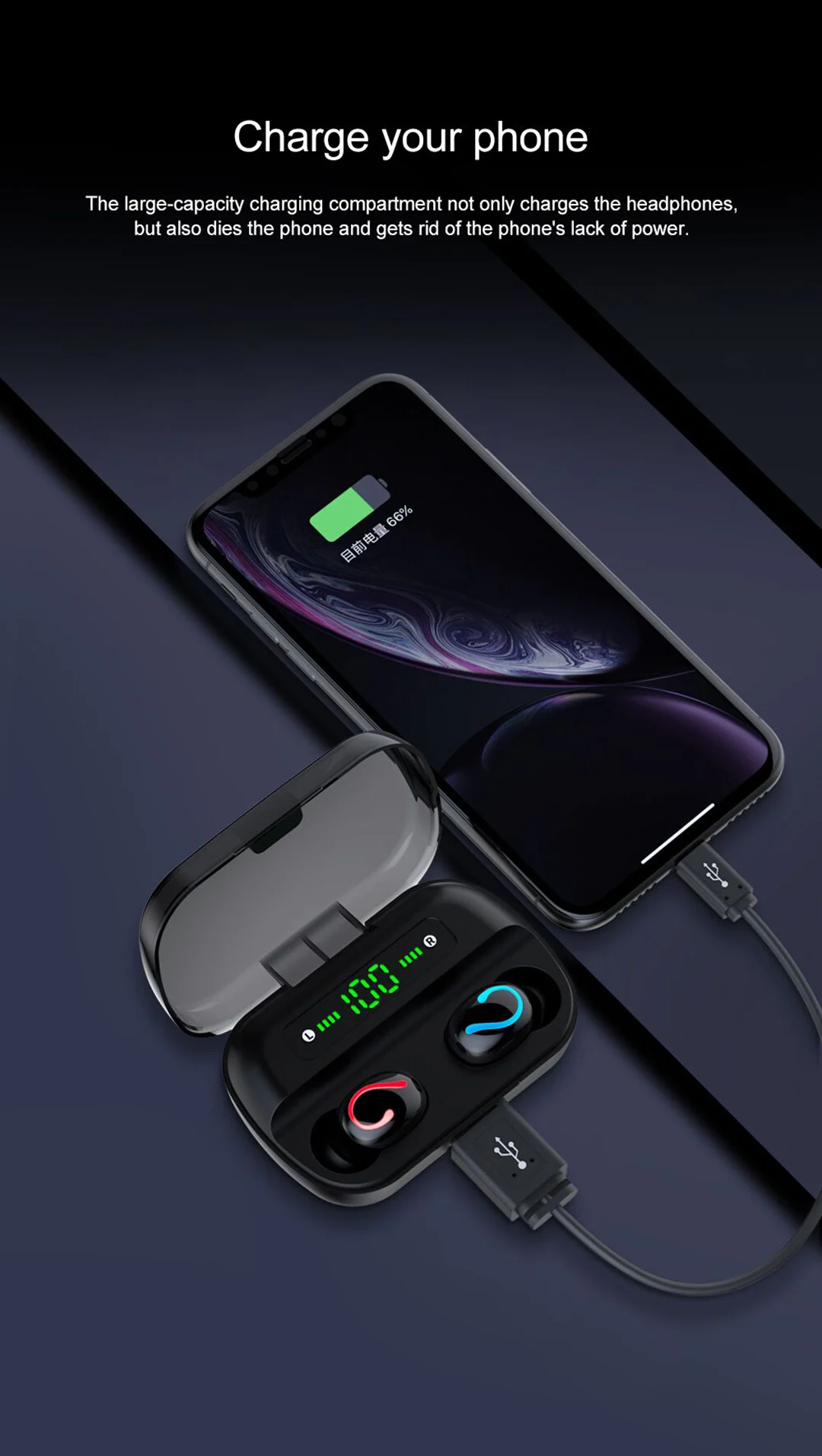 Q61 Tws Bt 5.0 Wireless Headphone Touch Control Waterproof Headset ...