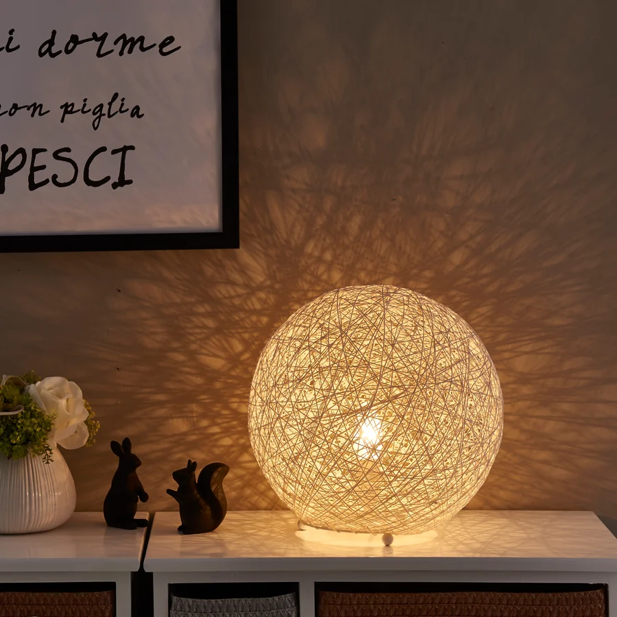 2019 Modern Handmade String Bedside Table Lamp Desk Home And Hotel ...