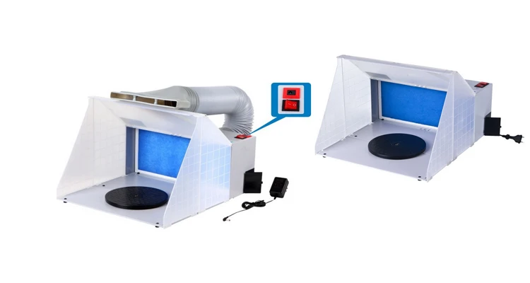 HS-E550BLK Airbrush Spray Booth - Dual Motor, Efficient Painting