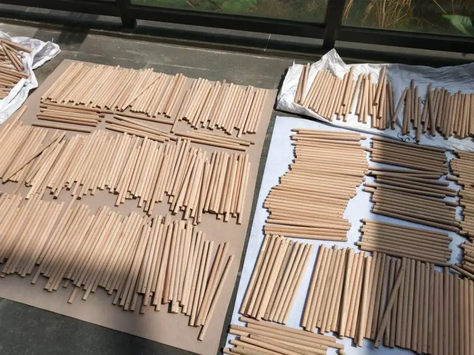 Factory Price Free Sample Variety Sizes Threaded Beech Wooden Stick ...