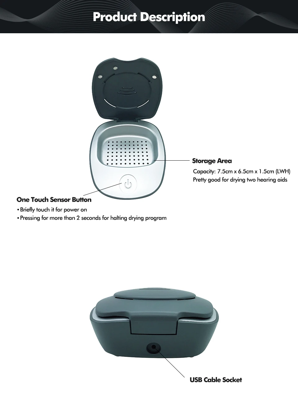 Smart-dry UV PRO - Efficient Hearing Aid & Cochlear Implant Drying