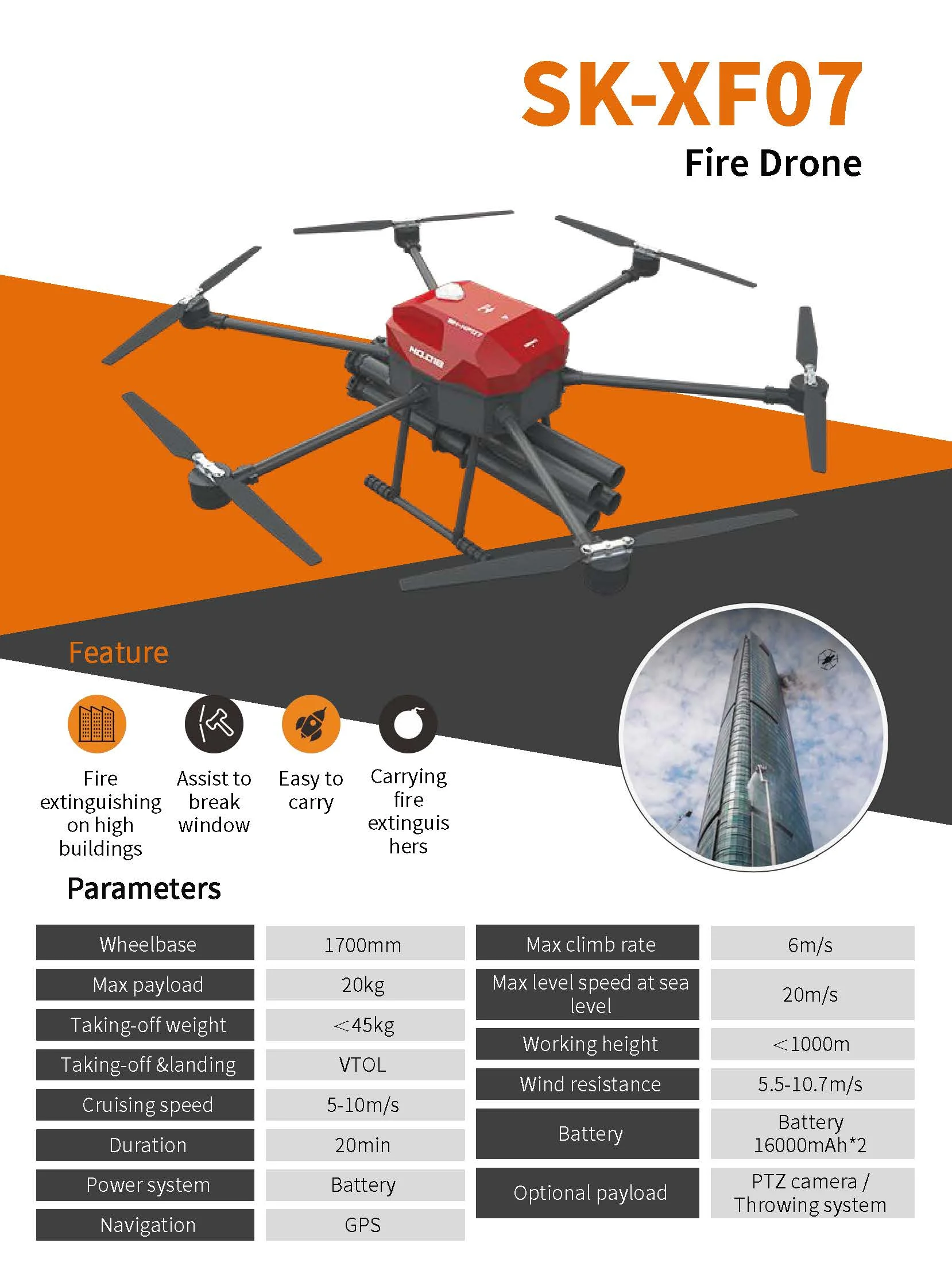 Sk-xf07 Jiangsu Digital Eagle Fire Fighting Drone For High Buildings ...