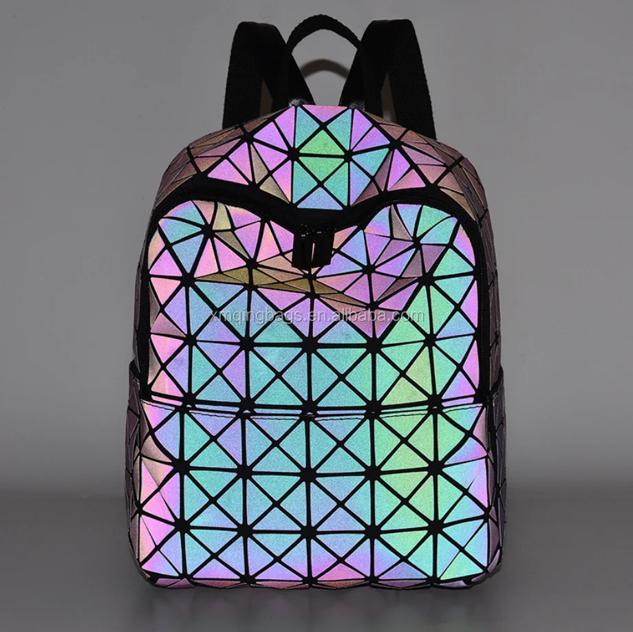 Custom High quality Outdoor shiny unisex waterproof reflective backpack ...