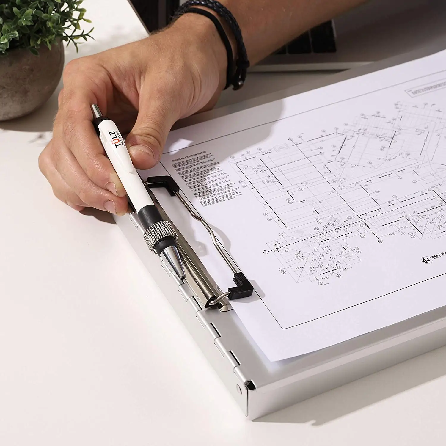 Heavy Duty Aluminum Clipboard - Office Desk Organizer