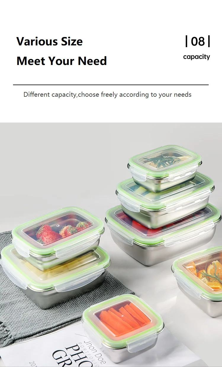 SUS 304 Stainless Steel Lunch Box with PP Lid School Lunch Box Food ...