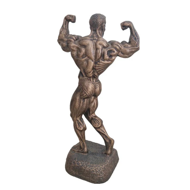 Resin Male Bodybuilder Double Bicep Statue - Trophy