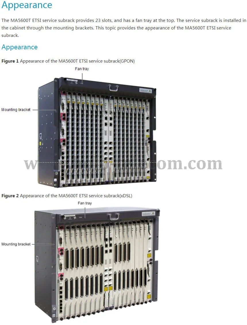 Huawei Smartax Ma5600t Etsi Service Subrack Olt Dslam Fiber-copper ...