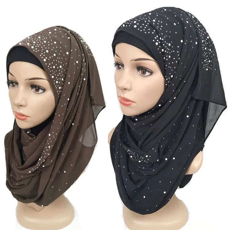 Fashion Scarf Floral Pattern Lady Hijab Full Color Hijab 100% Polyester ...