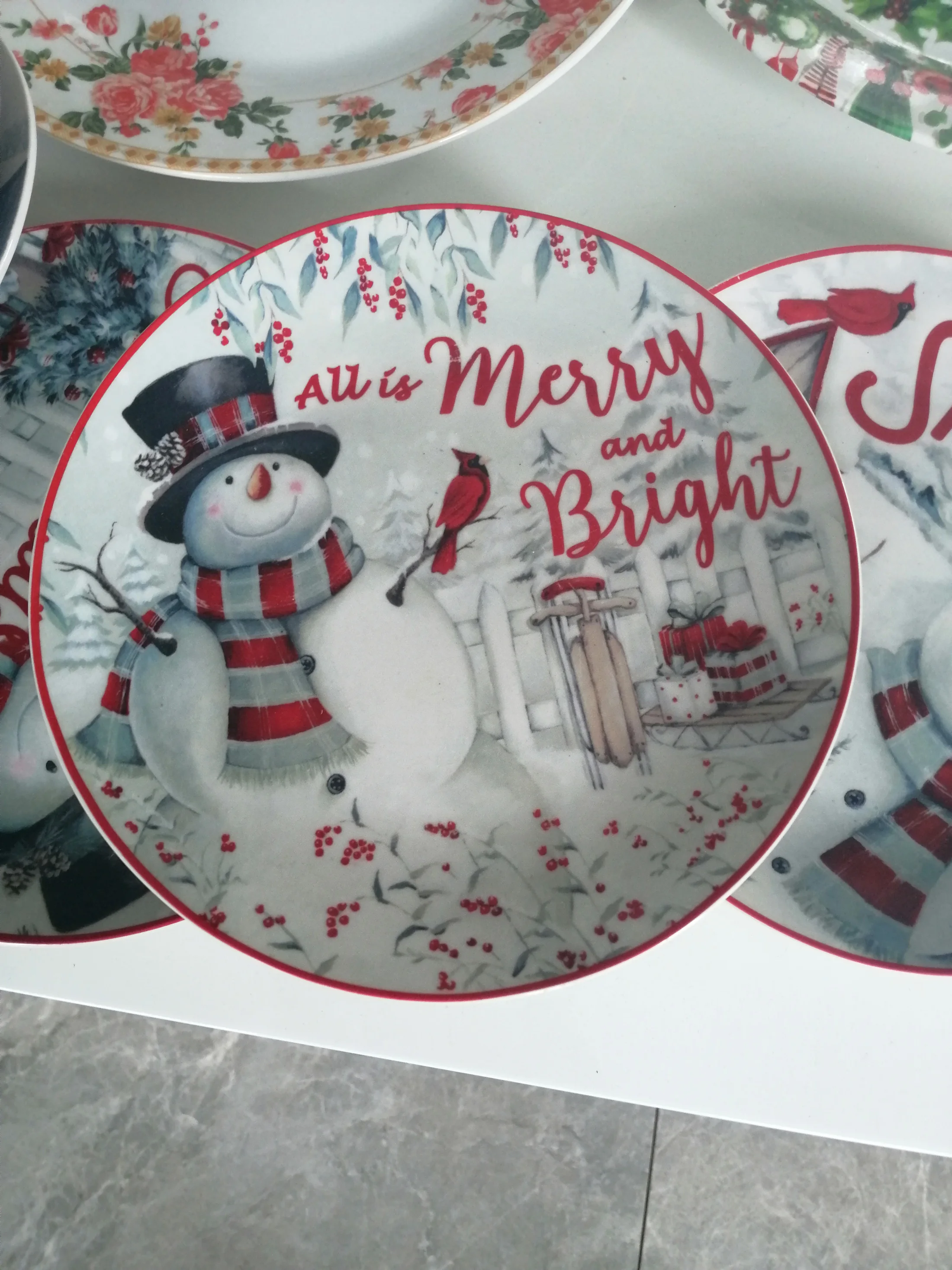 Christmas Ceramic Plates Sets Dinnerware Ceramic Plate Ceramic Dish ...