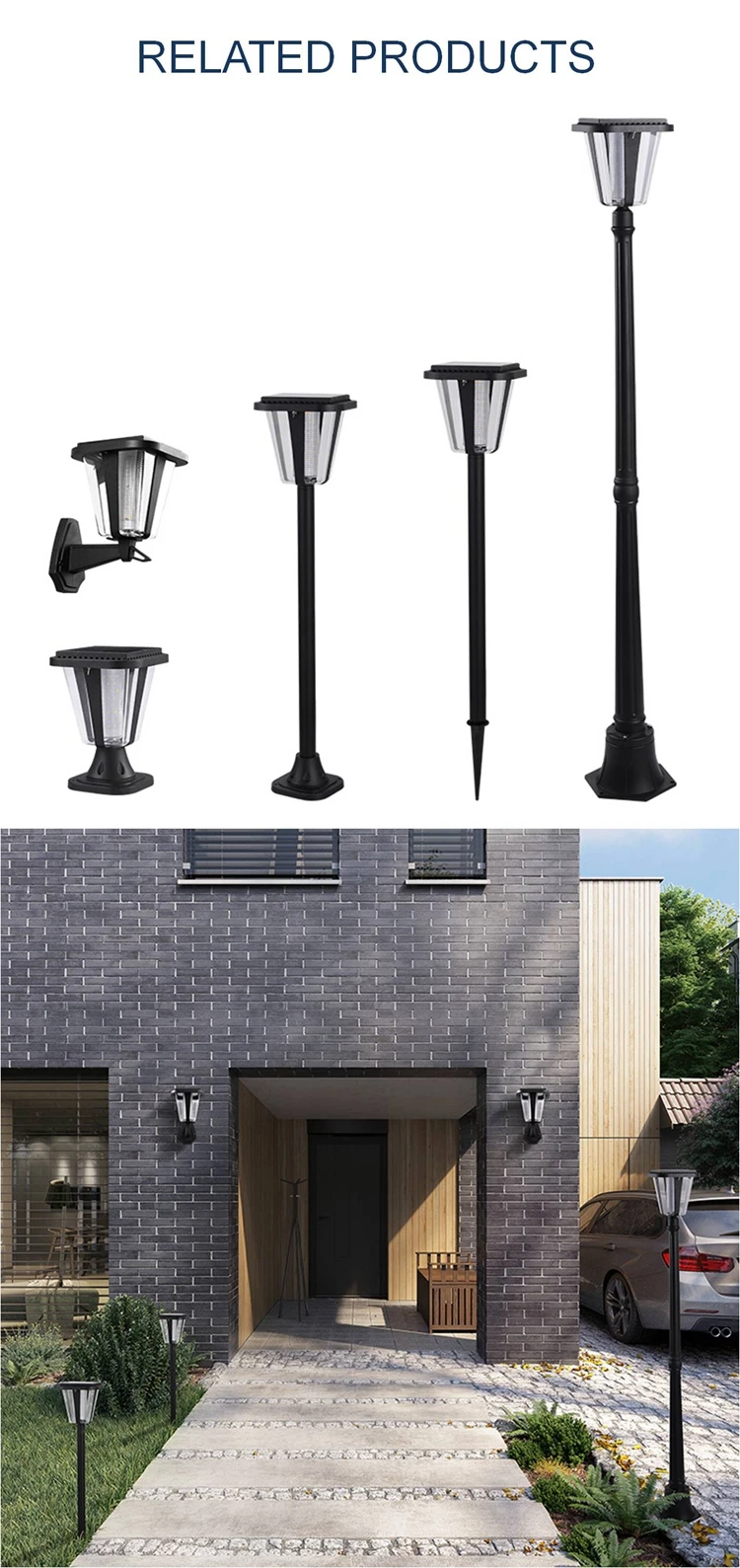 Modern Outside Gate Lamp Outdoor Garden Main Post Solar Led Pillar ...