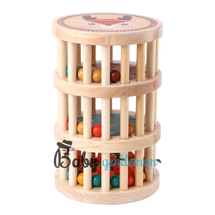 Wholesale Early Educational Rolling Drum Wooden Baby Rattle Toy Z12112f ...