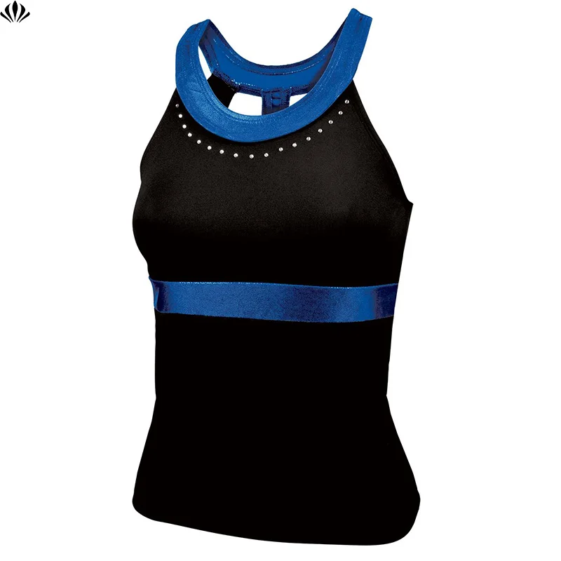 Strap Halter Top Youth Female Cheerleading Practice Wear Color Contrast ...