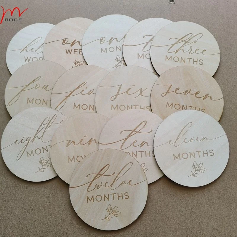 2025 new Baby Wooden Month Milestone Card for Baby Newborn Monthly ...