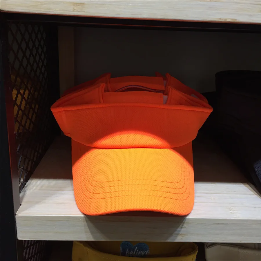 Ladies Neon Yellow Neoprene Visor Hats Summer White Neon Orange Cap ...