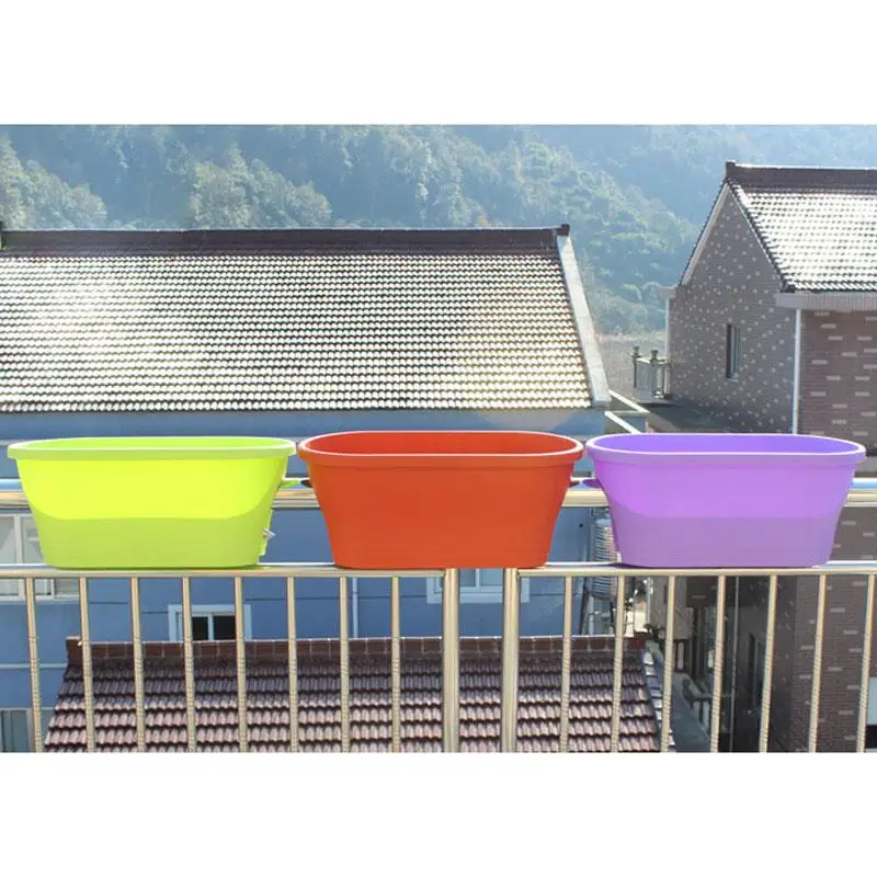 Plastic Plant Pots Rail Railing Planter Split Pot Balcony Flower Pots ...